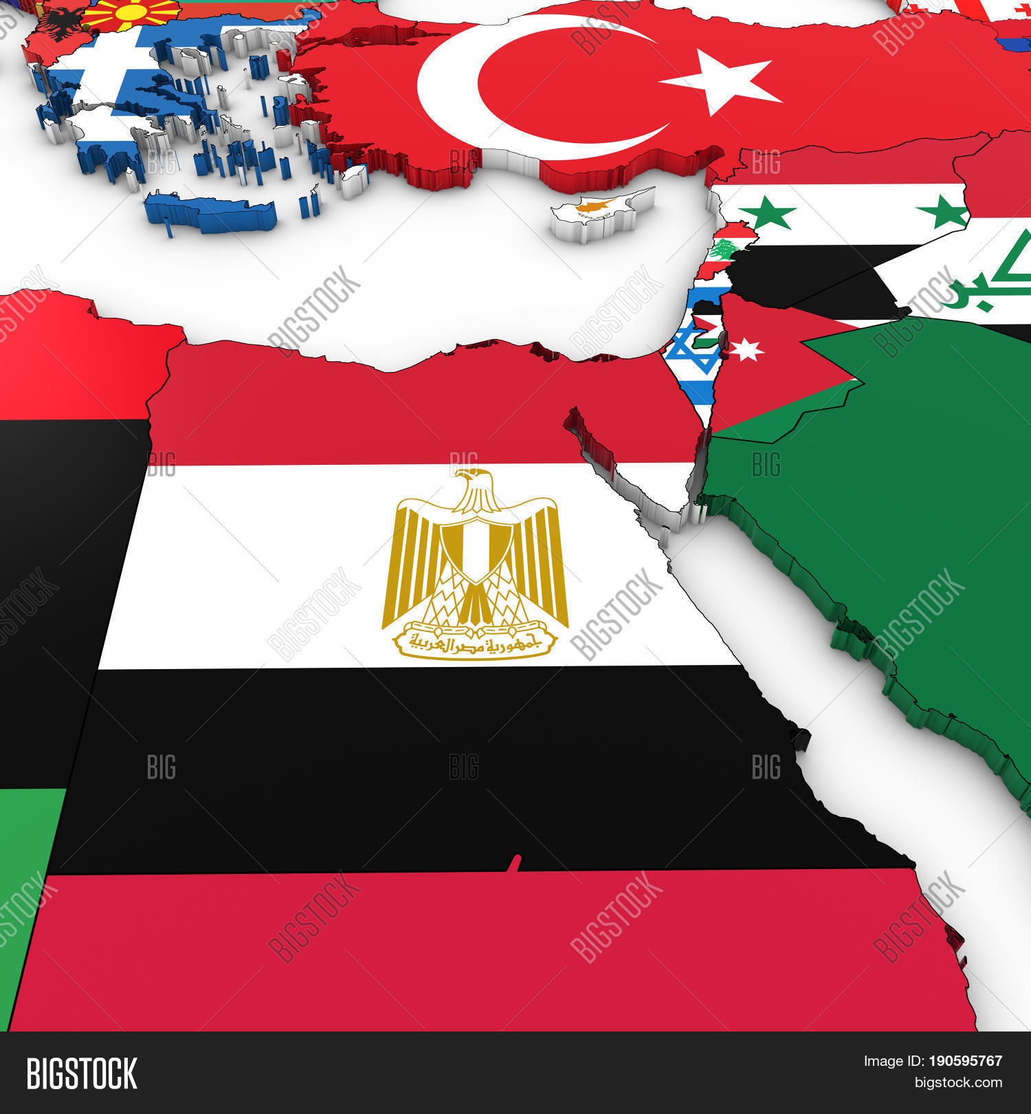 3D Map North Africa Image & Photo (Free Trial) | Bigstock