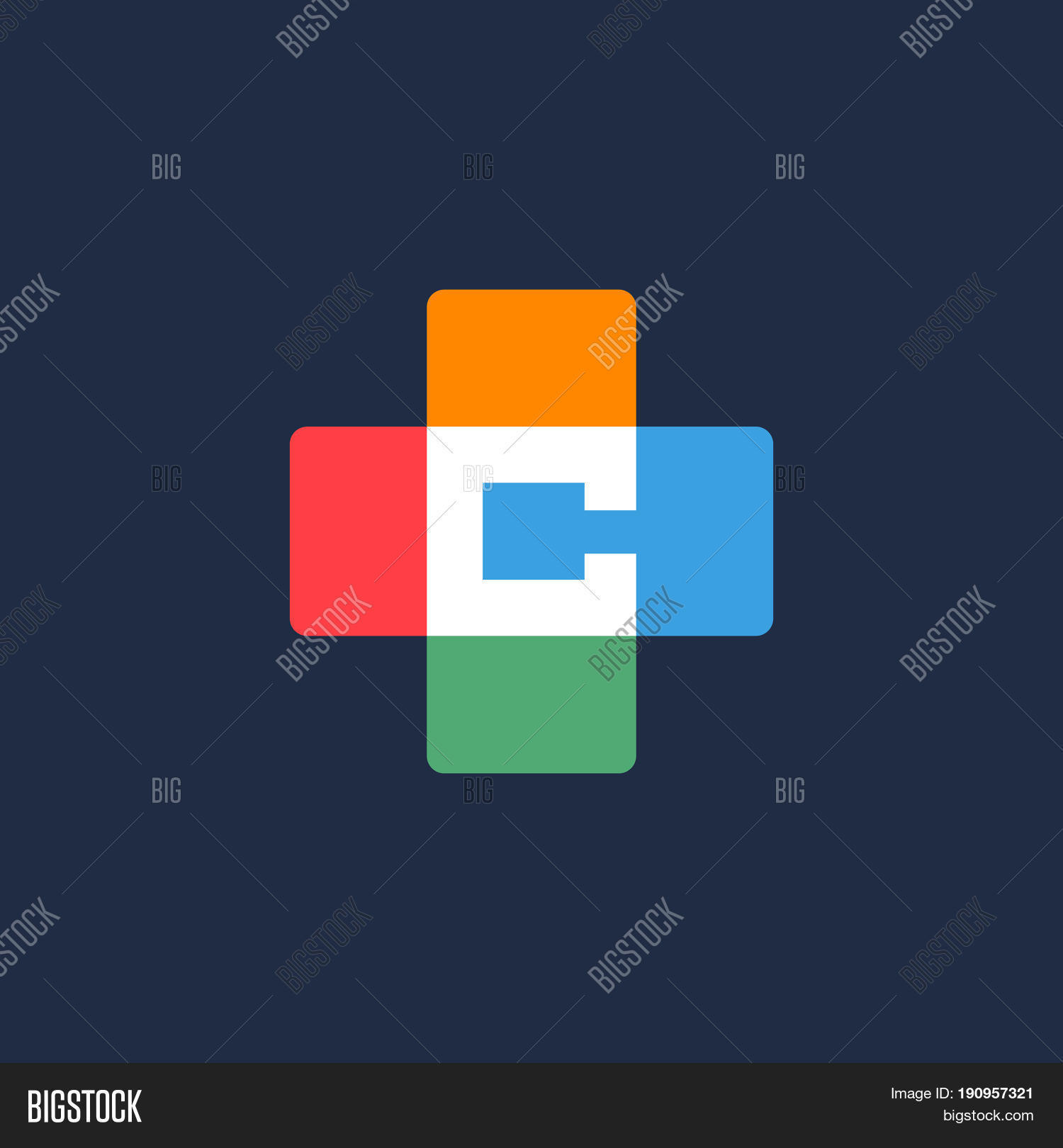 Vector y foto Letter C Cross Plus (prueba gratis) | Bigstock