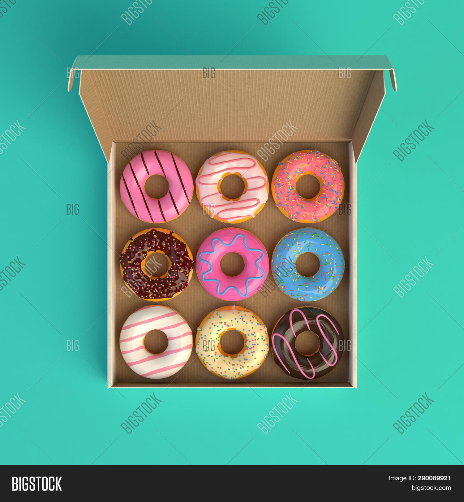 Donut Box Isolated On Image & Photo (Free Trial) | Bigstock