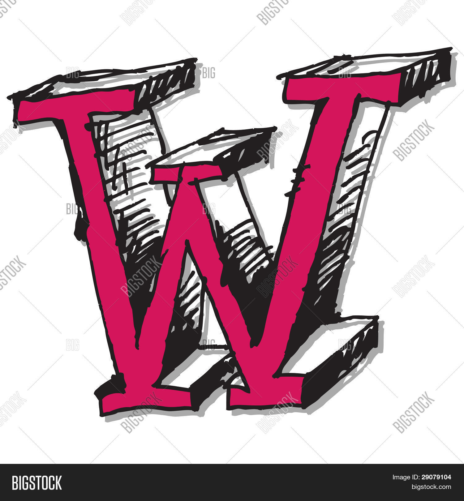 Hand Drawn Letter W Image & Photo (Free Trial) | Bigstock