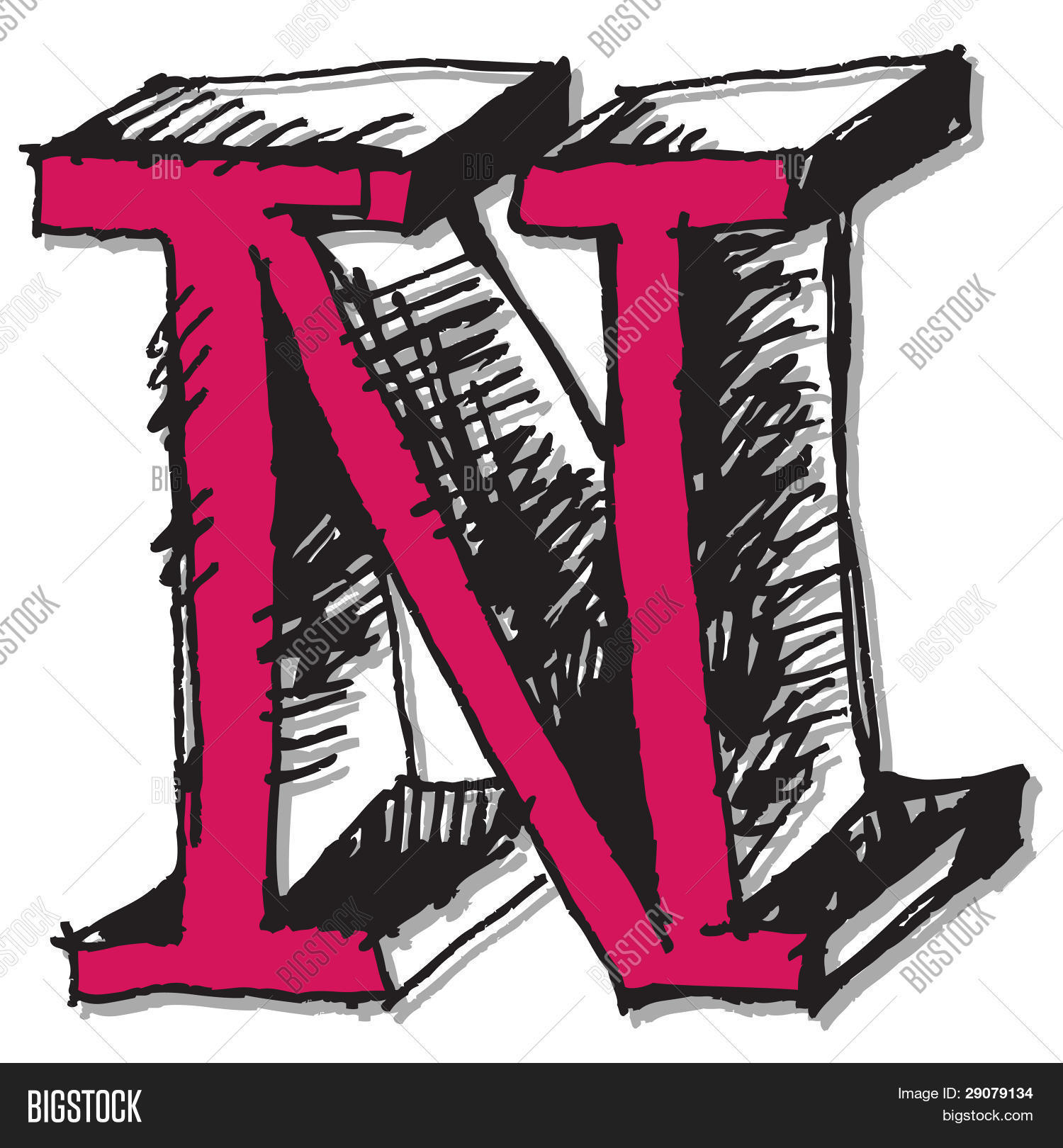 Hand Drawn Letter N Image & Photo (Free Trial) | Bigstock