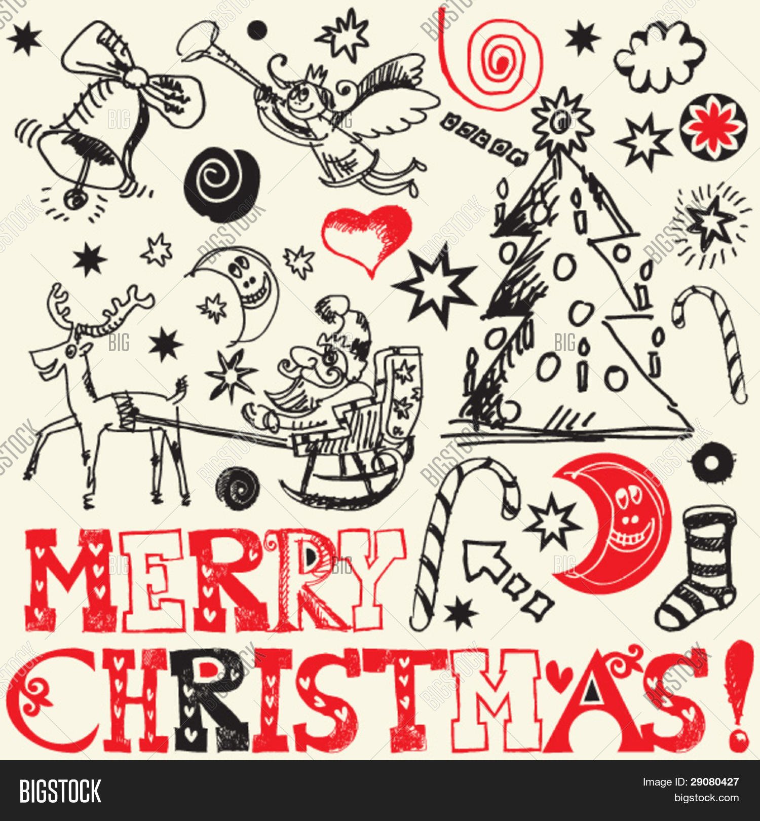 Scribble Christmas, Vector & Photo (Free Trial) | Bigstock