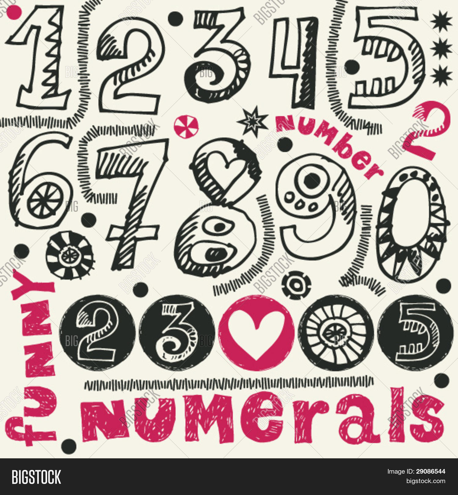 Hand Drawn Numerals, Vector & Photo (Free Trial) | Bigstock