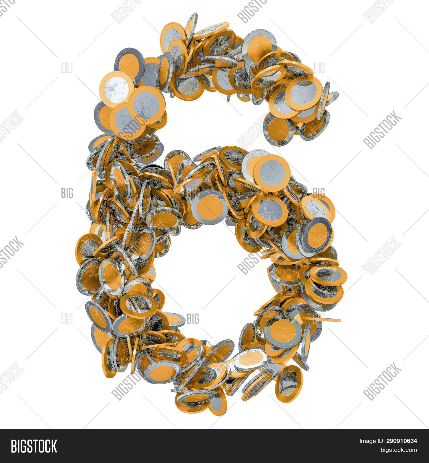 Number 6 Euro Coins. Image & Photo (Free Trial) | Bigstock
