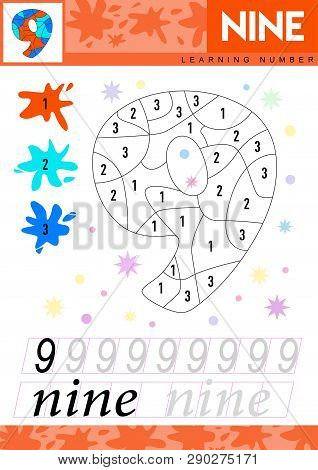 Learn Numbers 9. Nine Vector & Photo (Free Trial) | Bigstock