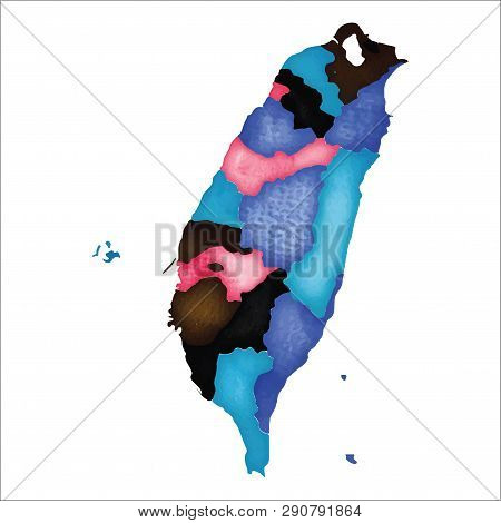 Map Taiwan. Colourful Vector & Photo (Free Trial) | Bigstock