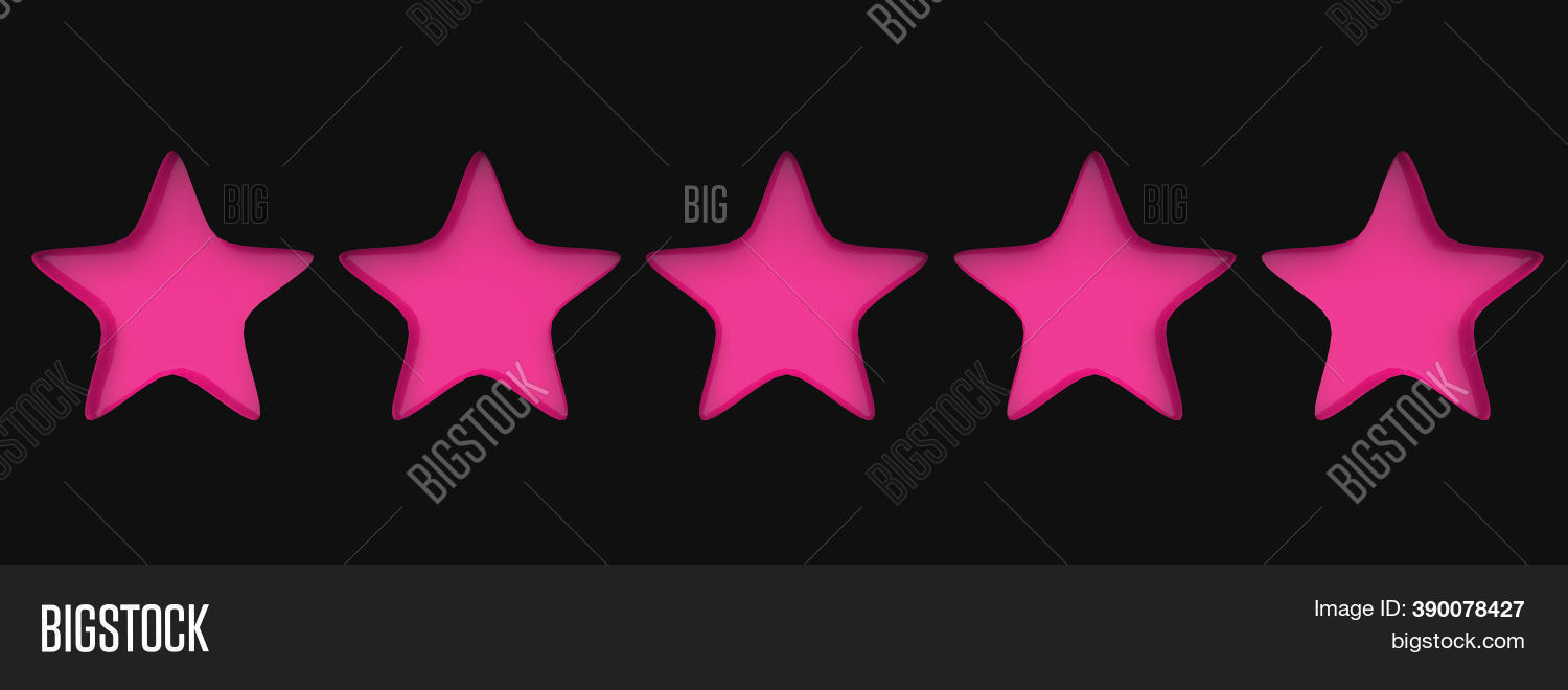 3D Five Pink Star On Image & Photo (Free Trial) | Bigstock