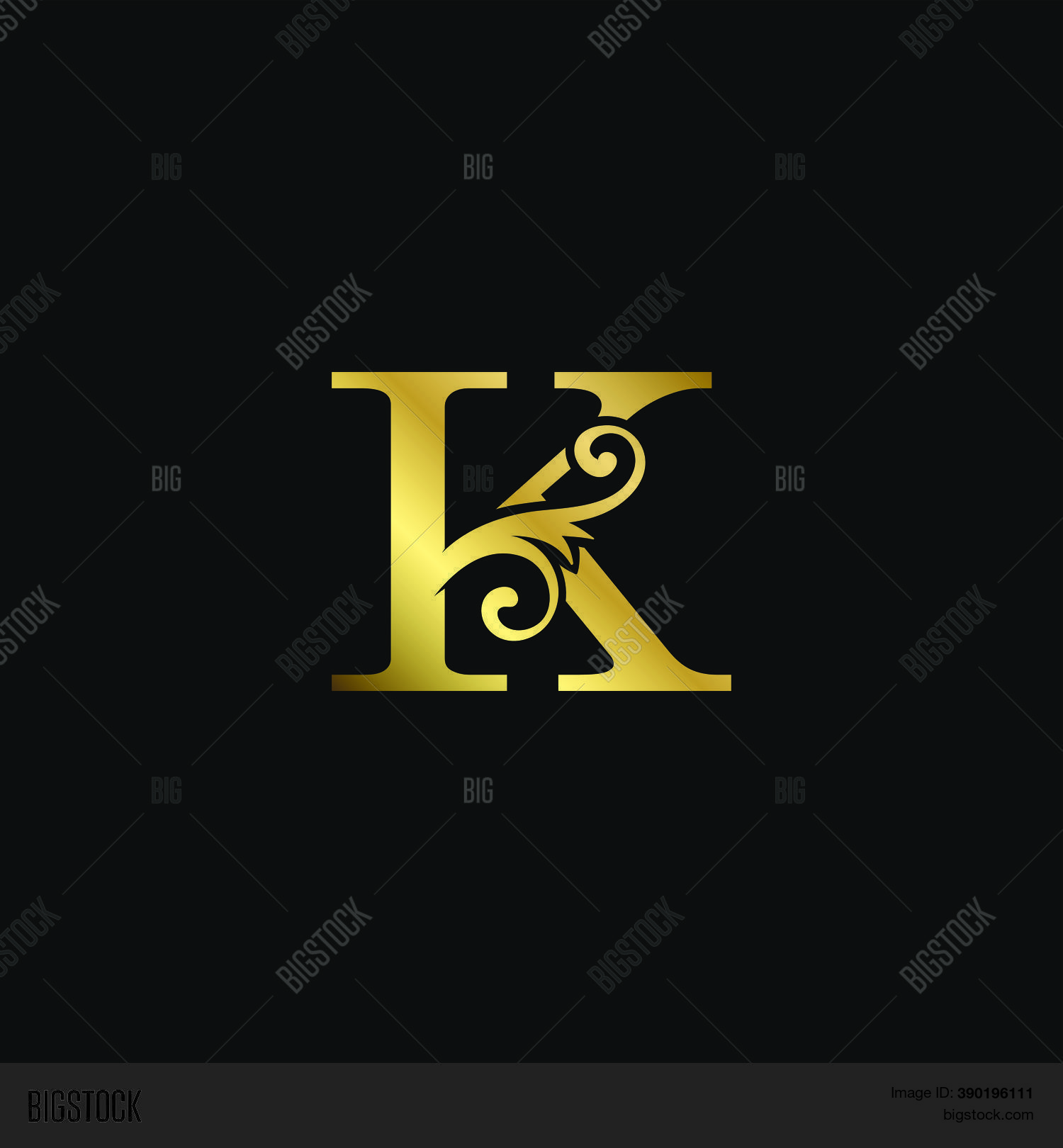 Golden K Initial Vector & Photo (Free Trial) | Bigstock