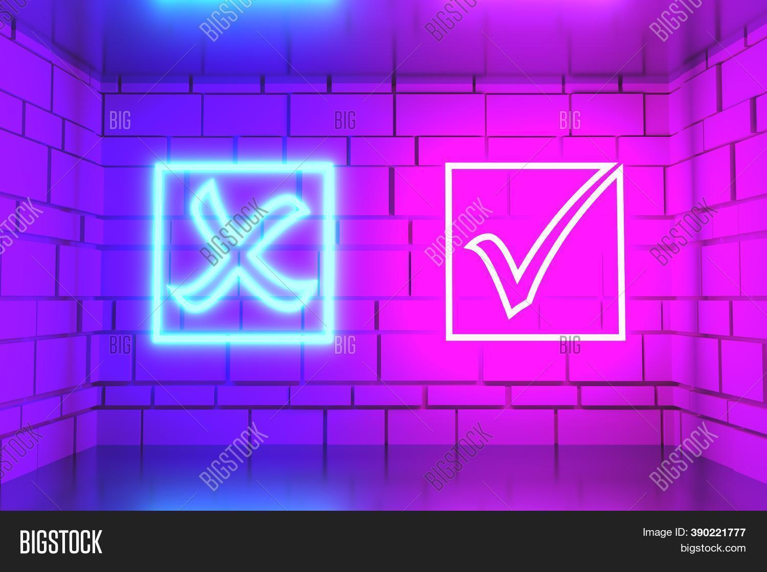 Check Mark Neon Shine Image & Photo (Free Trial) | Bigstock