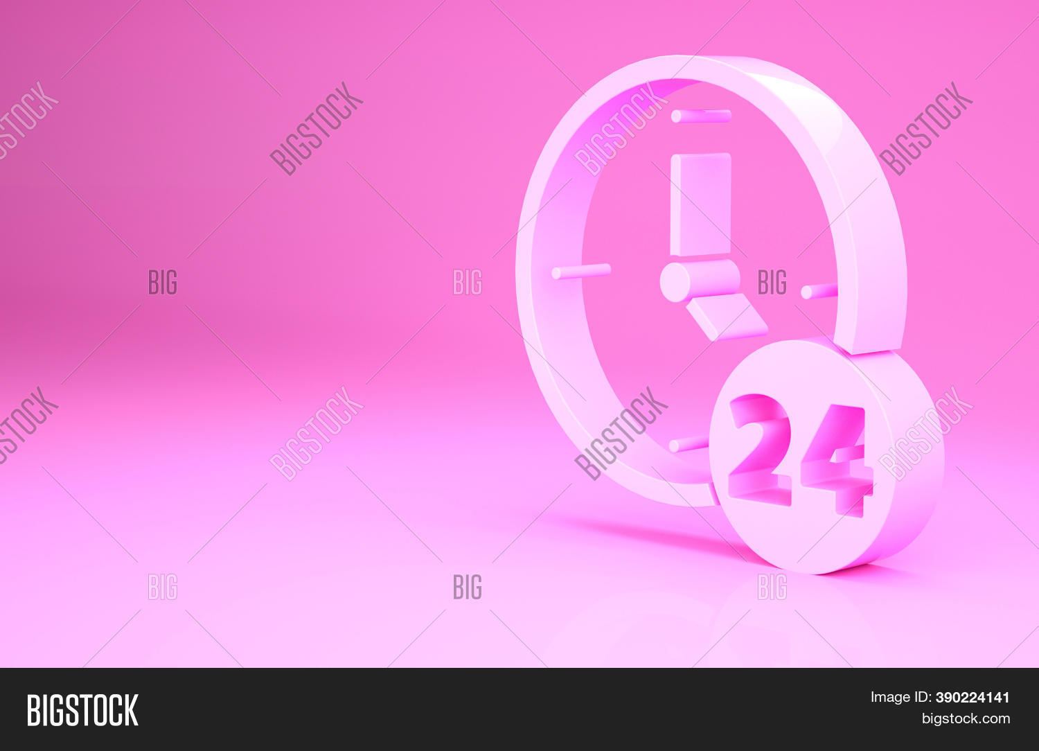 Pink Clock 24 Hours Image & Photo (Free Trial) | Bigstock
