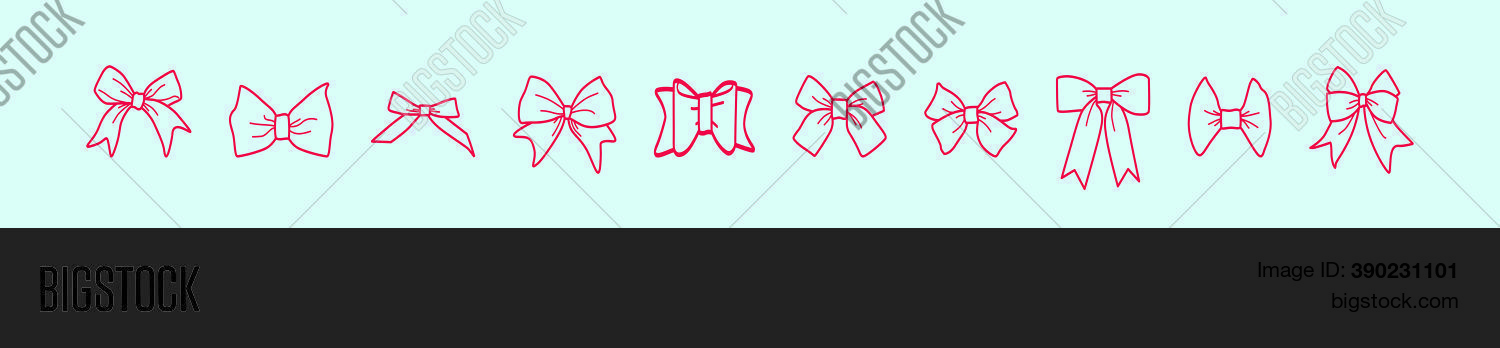 Set Hair Ribbon Vector & Photo (Free Trial) | Bigstock