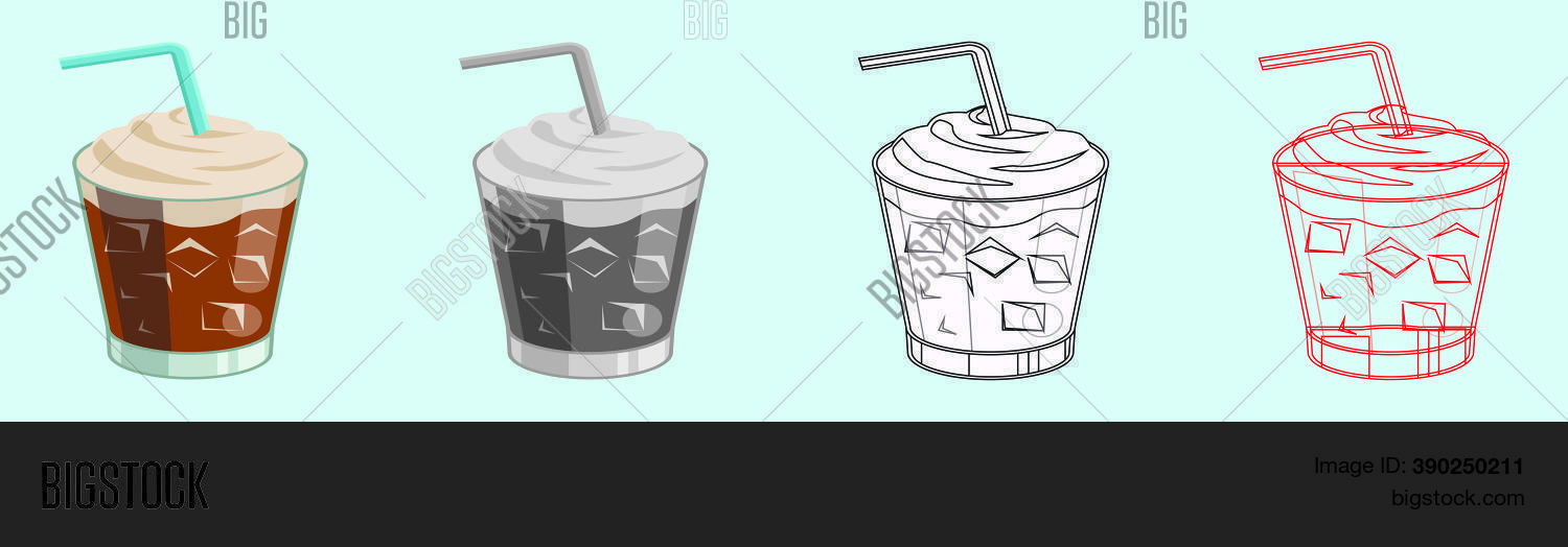 Set Ice Coffee Vector & Photo (Free Trial) | Bigstock