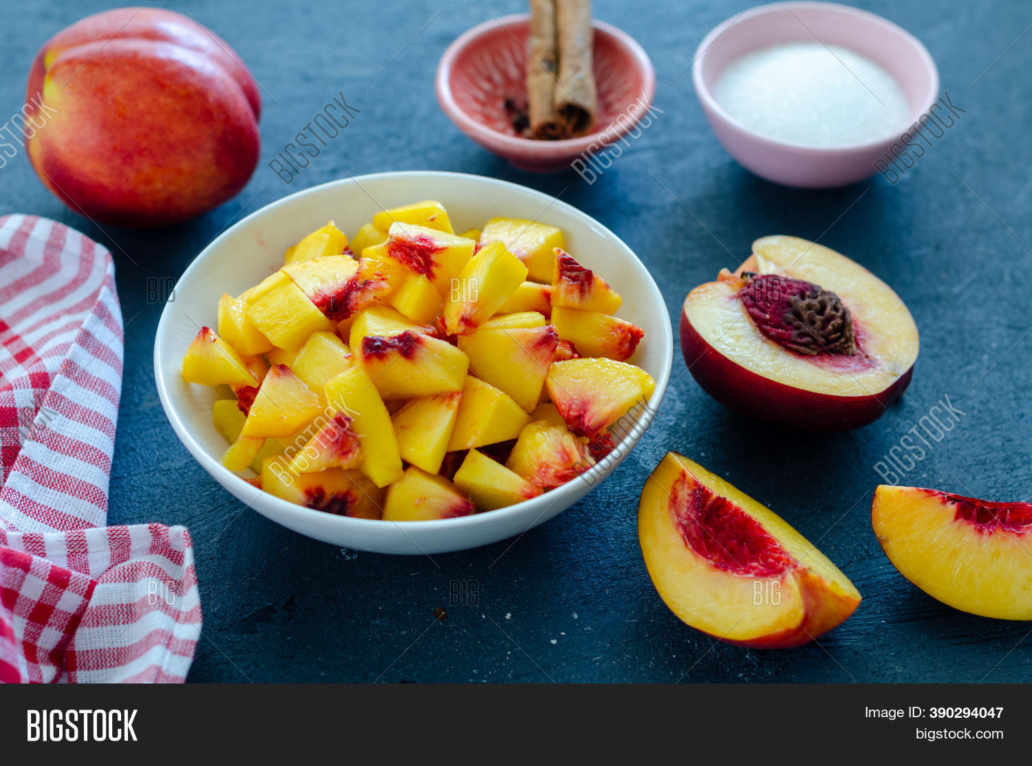 Chopped Peaches Whole Image & Photo (Free Trial) | Bigstock