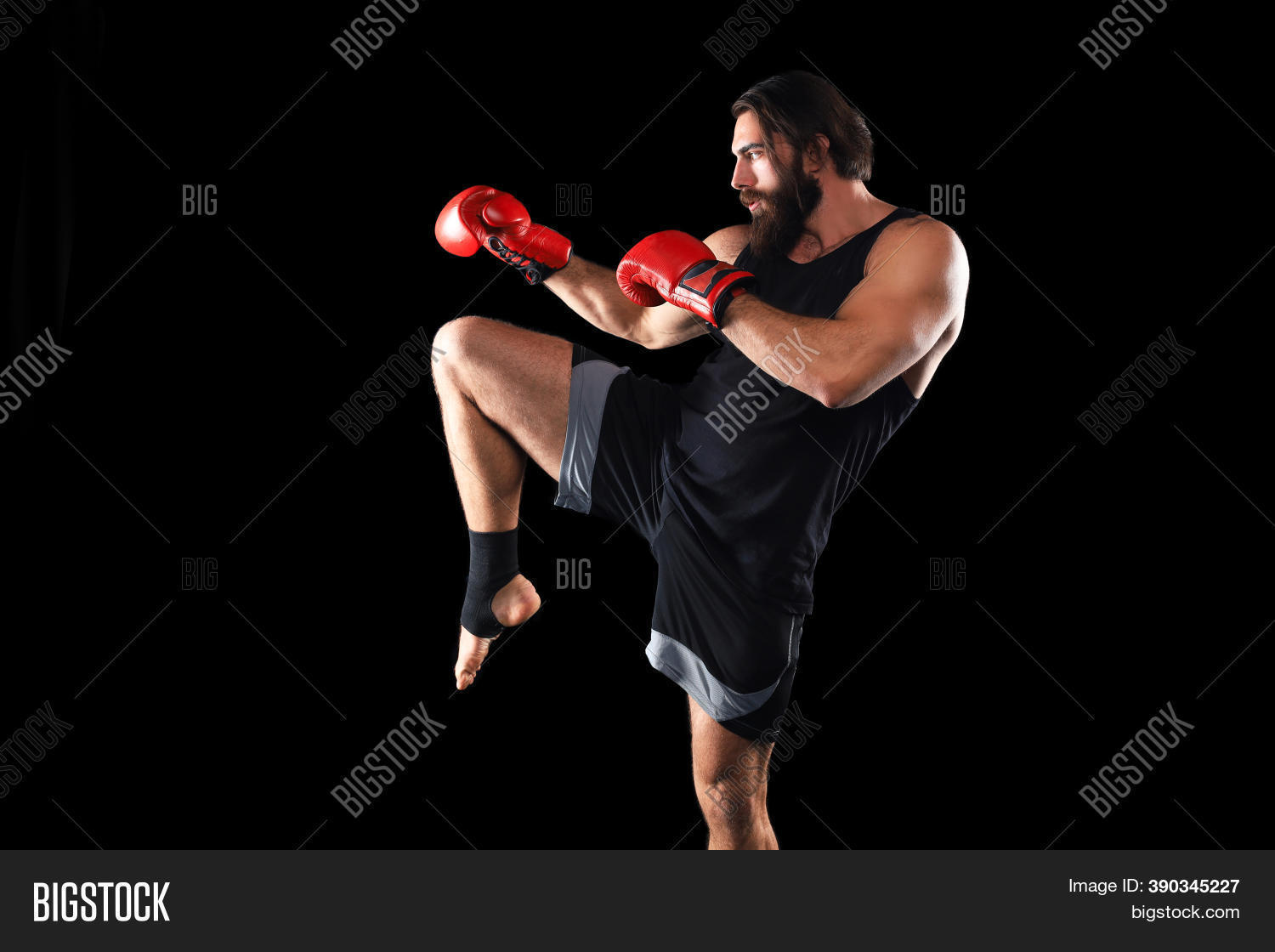 Kickboxer Man Fighting Image & Photo (Free Trial) | Bigstock