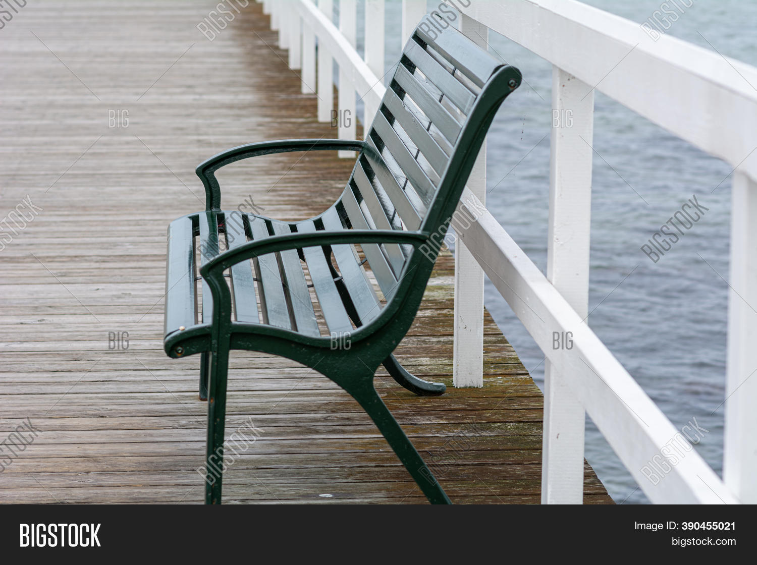 Green Bench Boardwalk Image & Photo (Free Trial) | Bigstock