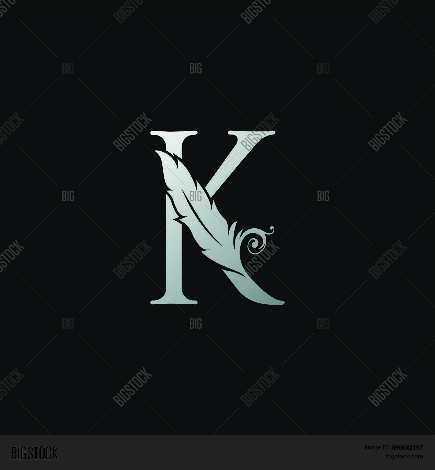 Luxury Feather Letter Vector & Photo (Free Trial) | Bigstock
