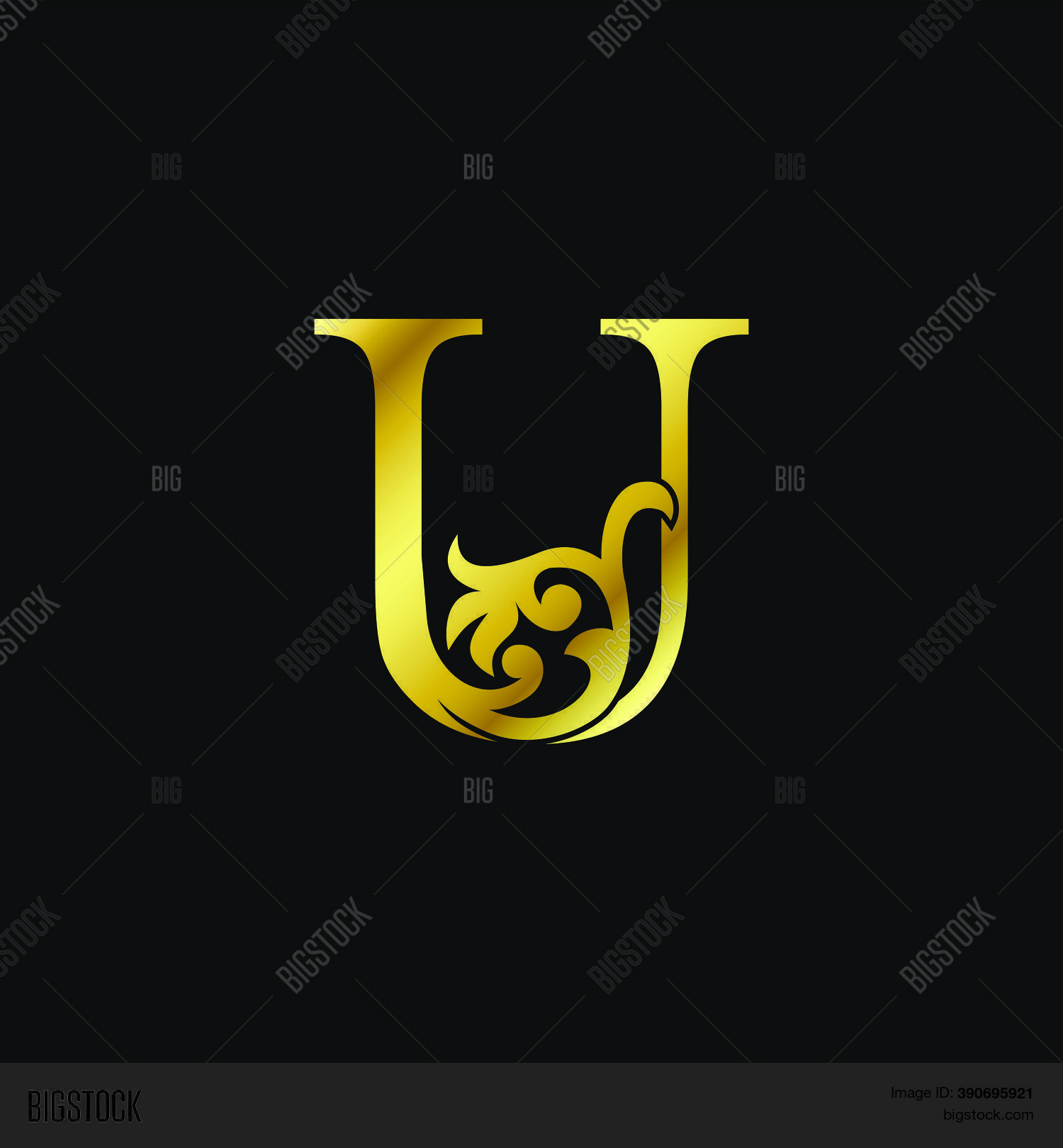 Gold Luxury Letter U Vector & Photo (Free Trial) | Bigstock