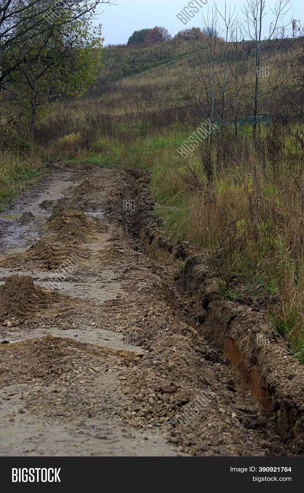 Trench Dug Along Dirt Image & Photo (Free Trial) | Bigstock