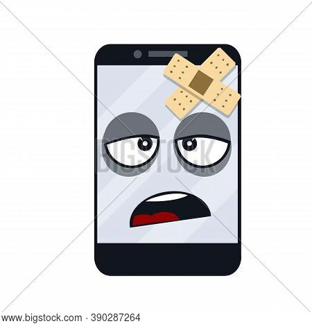 Mobile Phone Sad Face Vector & Photo (Free Trial) | Bigstock