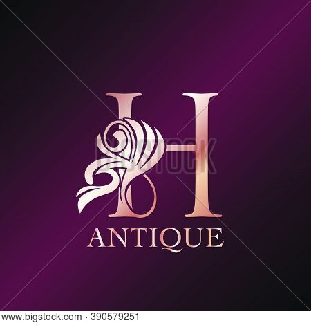 Antique Letter H Vector & Photo (Free Trial) | Bigstock
