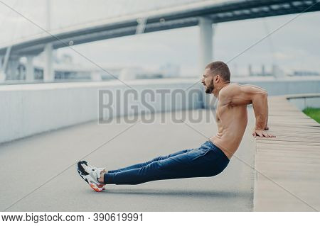 Sideways Shot Muscular Image & Photo (Free Trial) | Bigstock