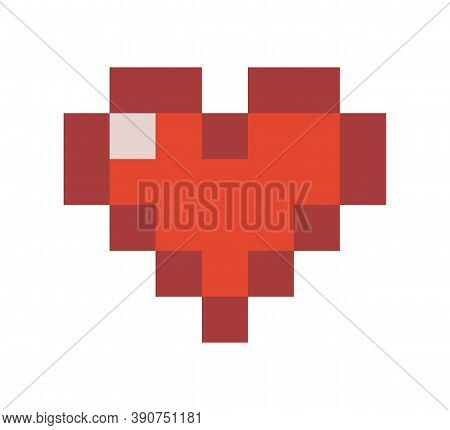 Pixel Red Heart Icon Vector & Photo (Free Trial) | Bigstock