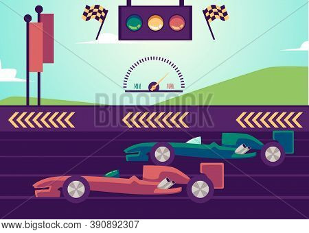 Racing Car Track Vector & Photo (Free Trial) | Bigstock