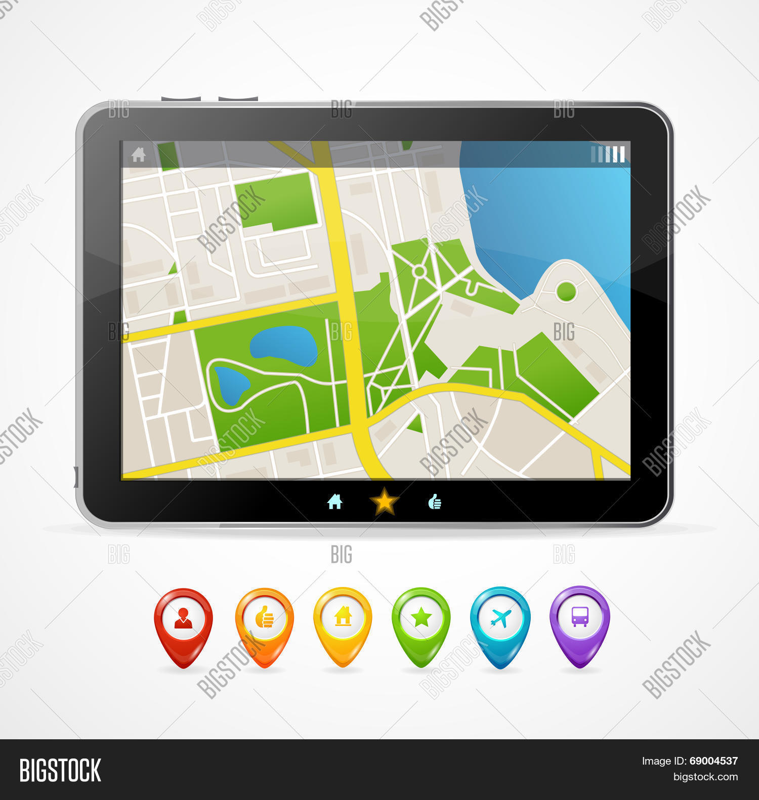 Vector Tablet Map Vector & Photo (Free Trial) | Bigstock