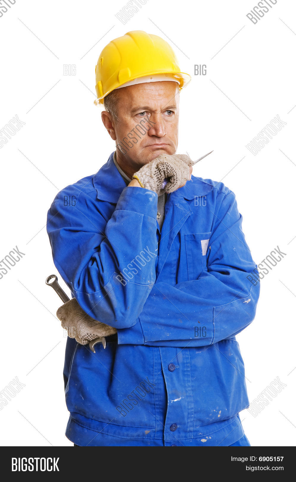 Imagen y foto Obrero Pensativo (prueba gratis) | Bigstock