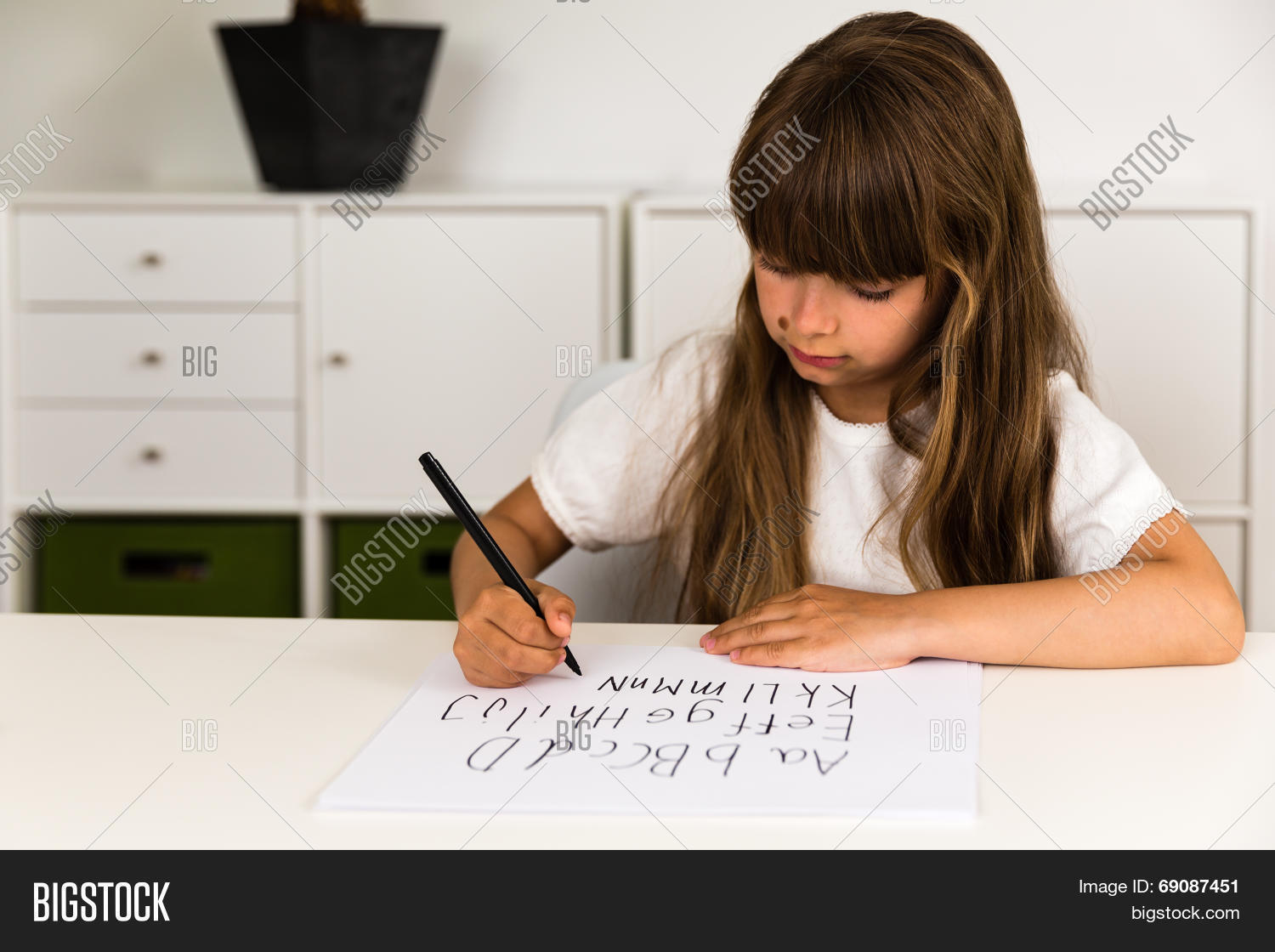 Girl Writing Abc Image & Photo (Free Trial) | Bigstock