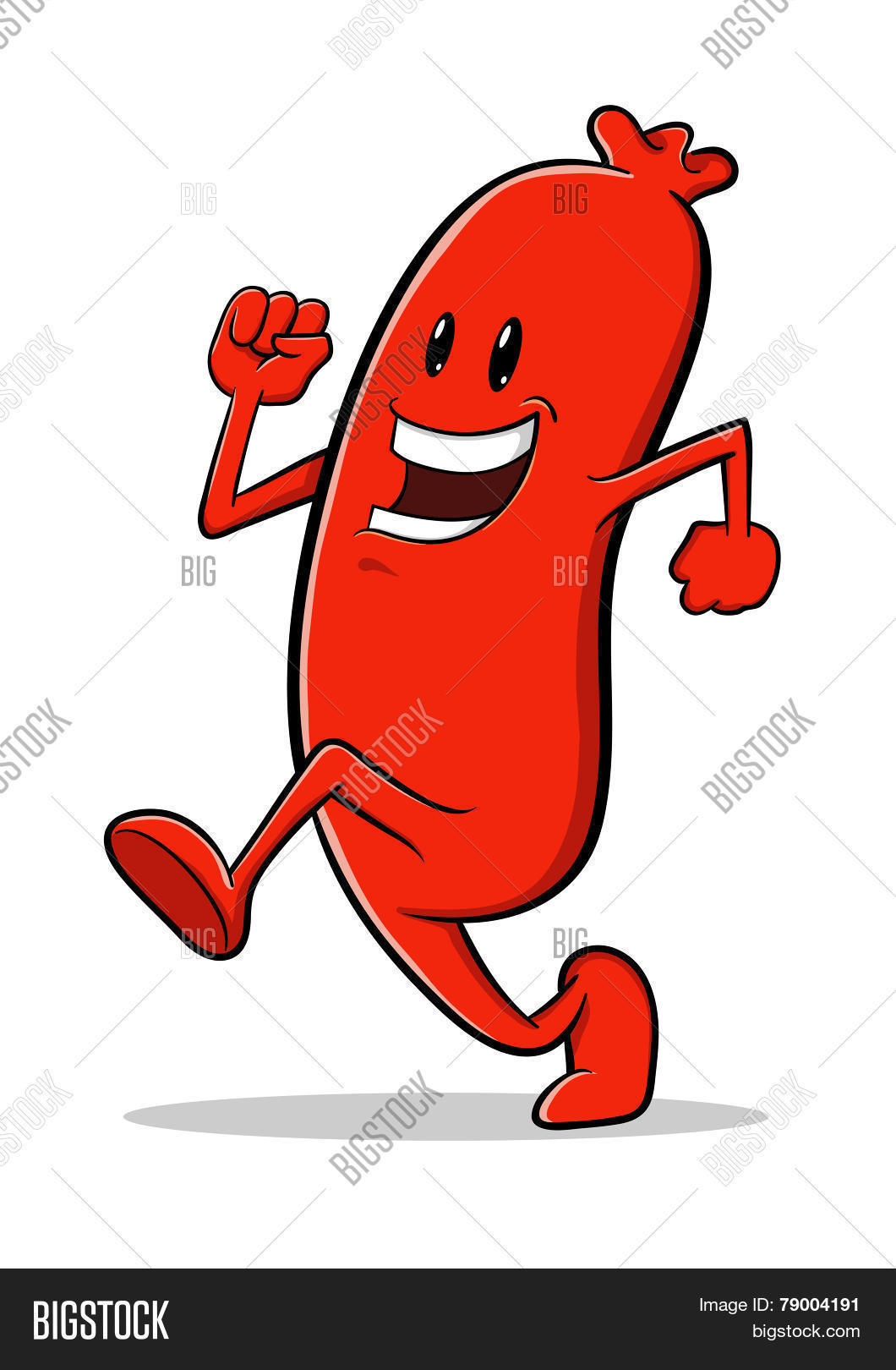Sausage Cartoon Vector & Photo (Free Trial) | Bigstock