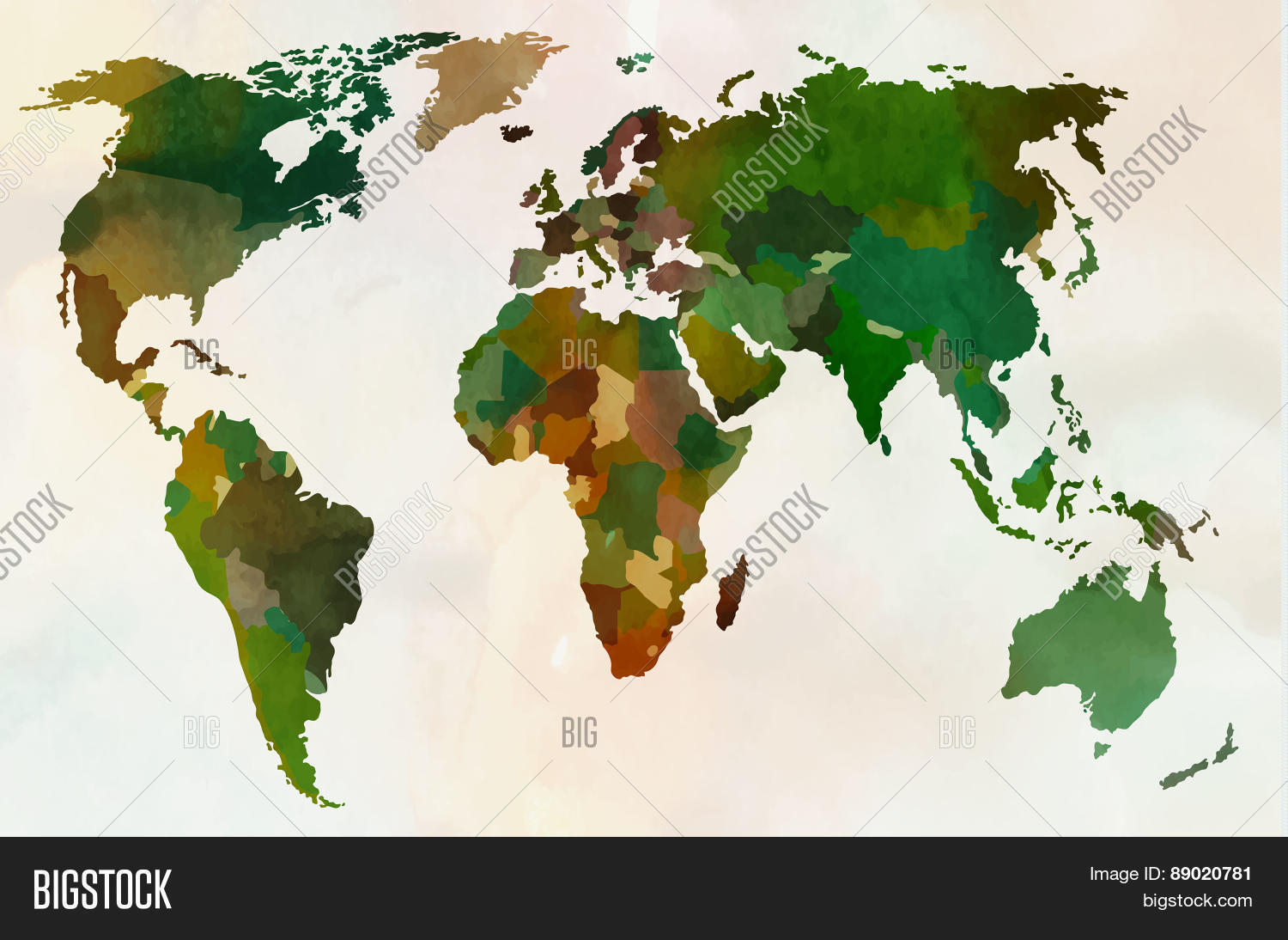 Vector y foto World Map - Forest (prueba gratis) | Bigstock