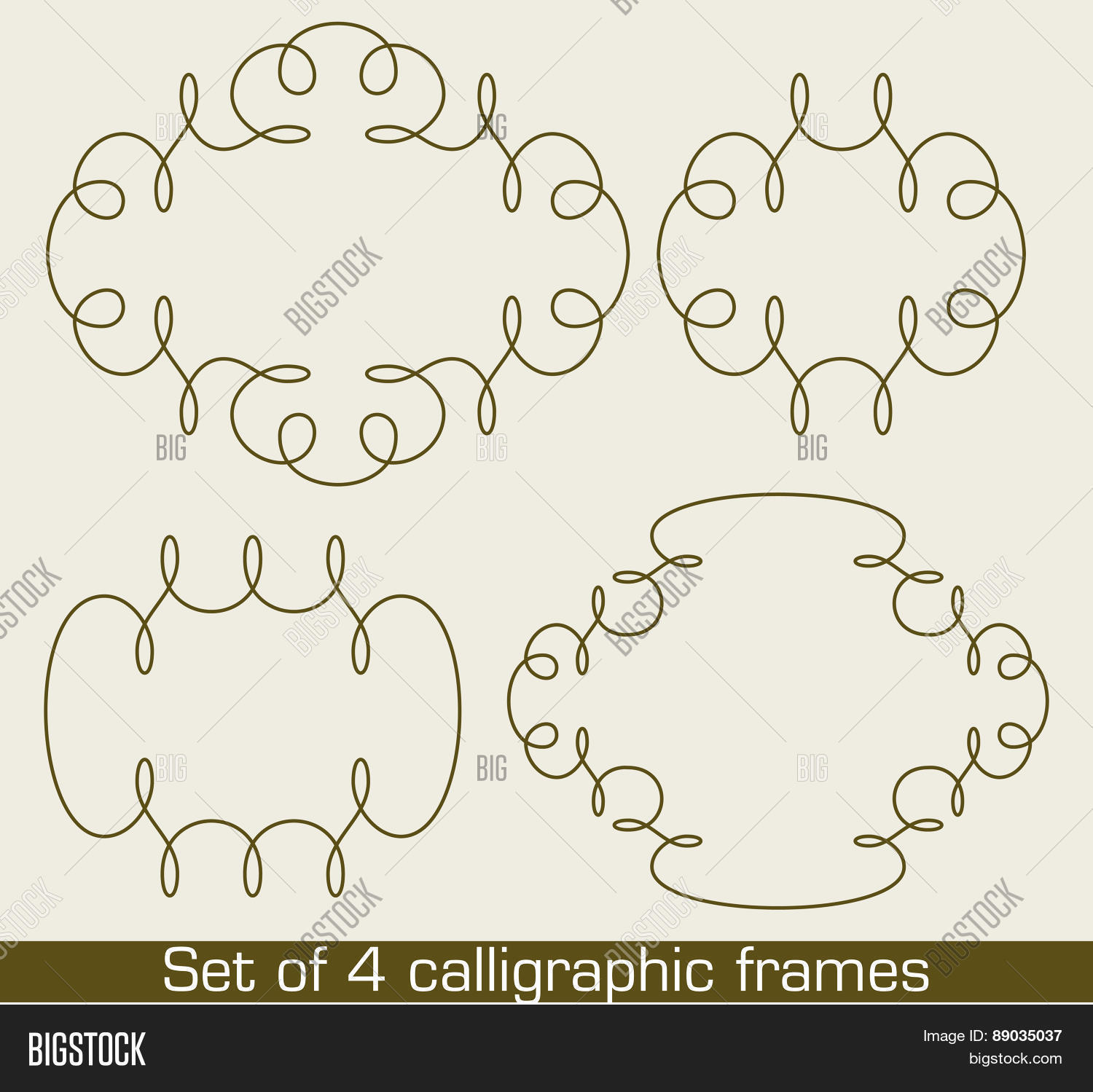 Set 4 Calligraphic Vector & Photo (Free Trial) | Bigstock