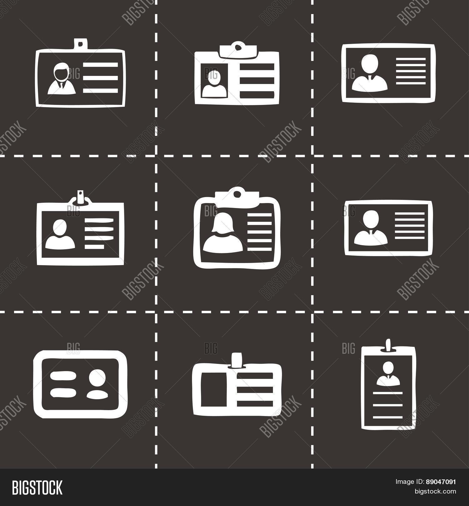 Vector Id Card Icons Vector & Photo (Free Trial) | Bigstock