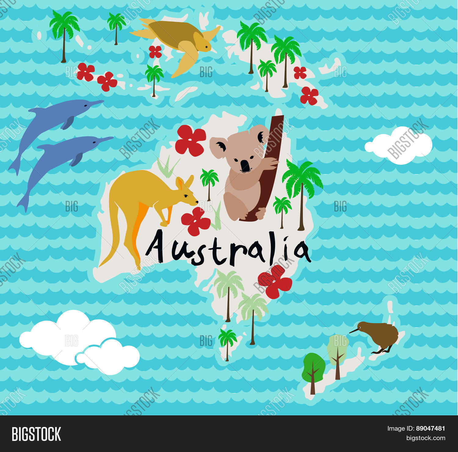 Animal Cartoon Map. Vector & Photo (Free Trial) | Bigstock
