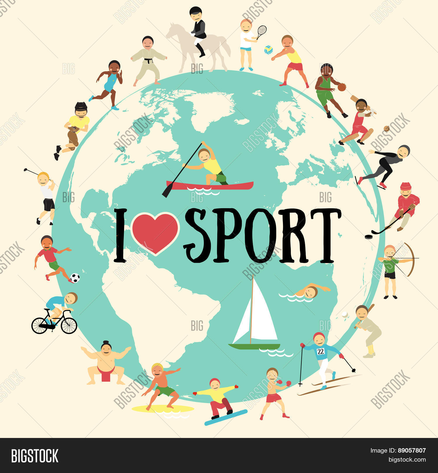 Cartoon Map Sportsmen Vector & Photo (Free Trial) | Bigstock