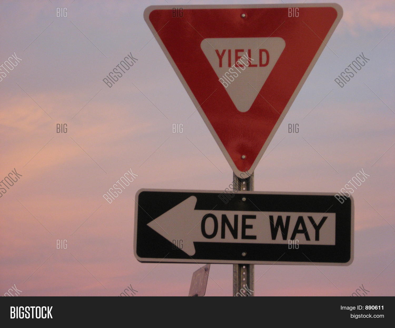 Yield One Way Sign Image & Photo (Free Trial) | Bigstock