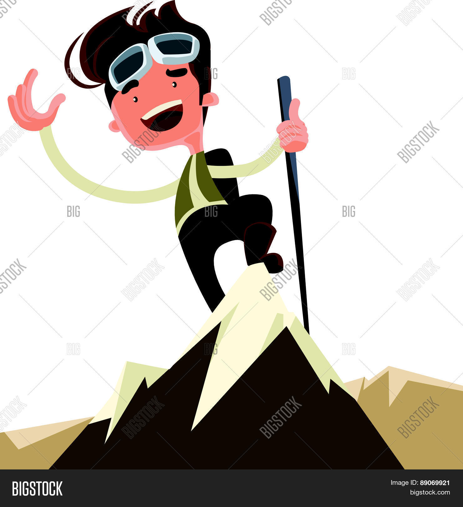 Conquer Mountain Peak Vector & Photo (Free Trial) | Bigstock