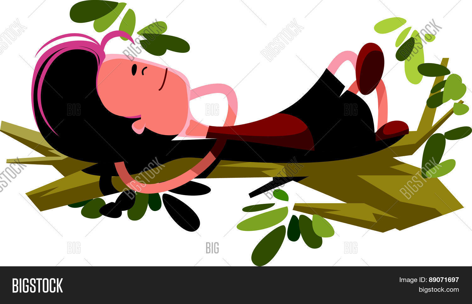 Boy Sleeping On Tree Vector & Photo (Free Trial) | Bigstock