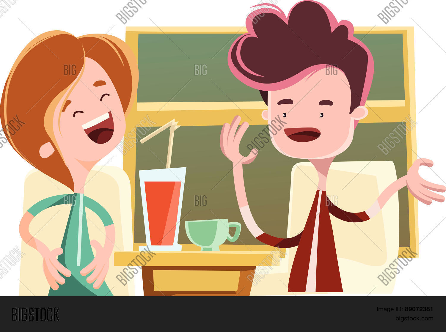 Friends Talking Bar Vector & Photo (Free Trial) | Bigstock