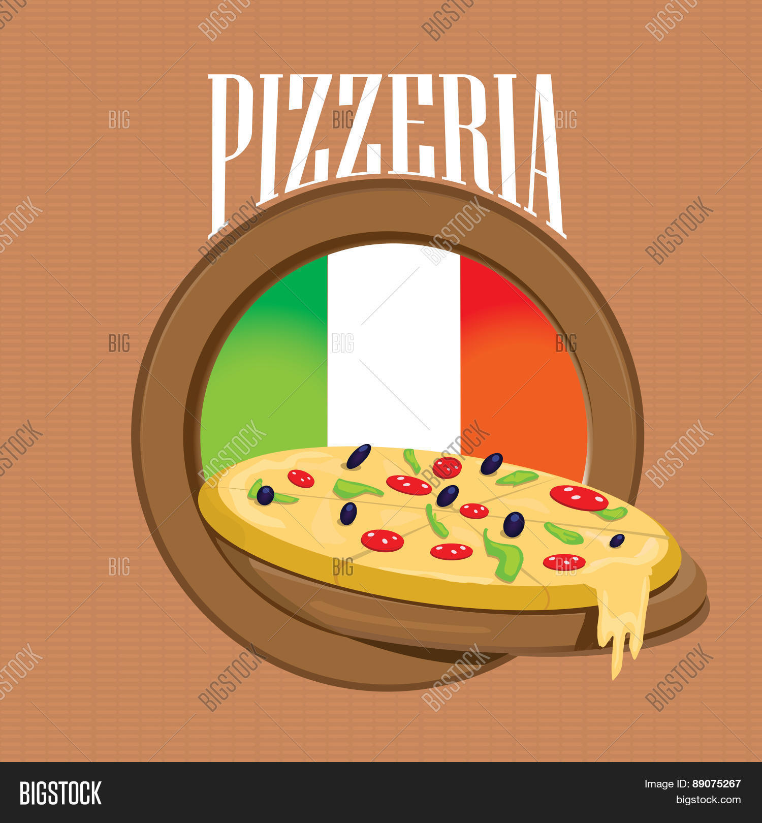 Pizza Label Poster - Vector & Photo (Free Trial) | Bigstock
