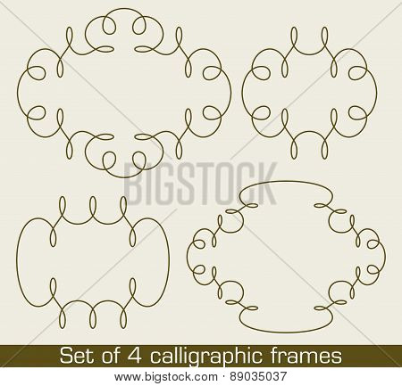 Set 4 Calligraphic Vector & Photo (Free Trial) | Bigstock