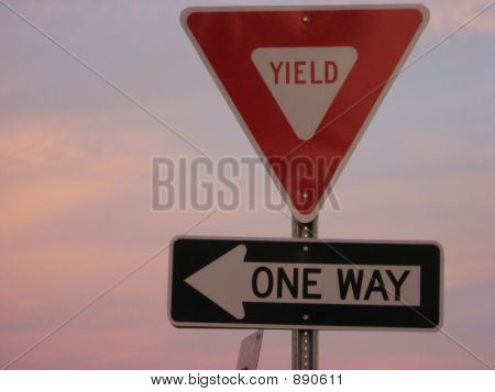Yield One Way Sign Image & Photo (Free Trial) | Bigstock