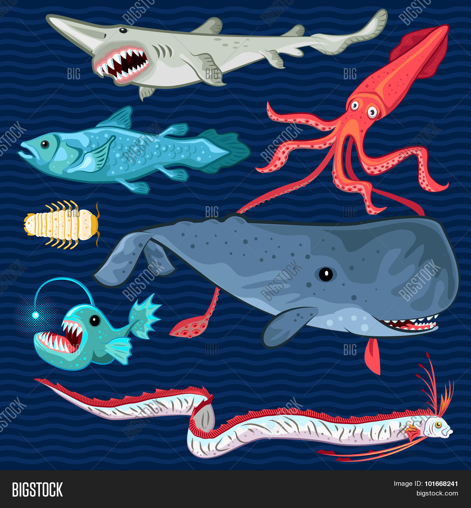 Fish Deep Blue Sea Vector & Photo (Free Trial) | Bigstock