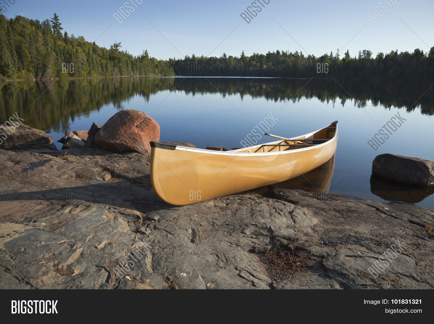 Yellow Canoe On Rocky Image & Photo (Free Trial) | Bigstock