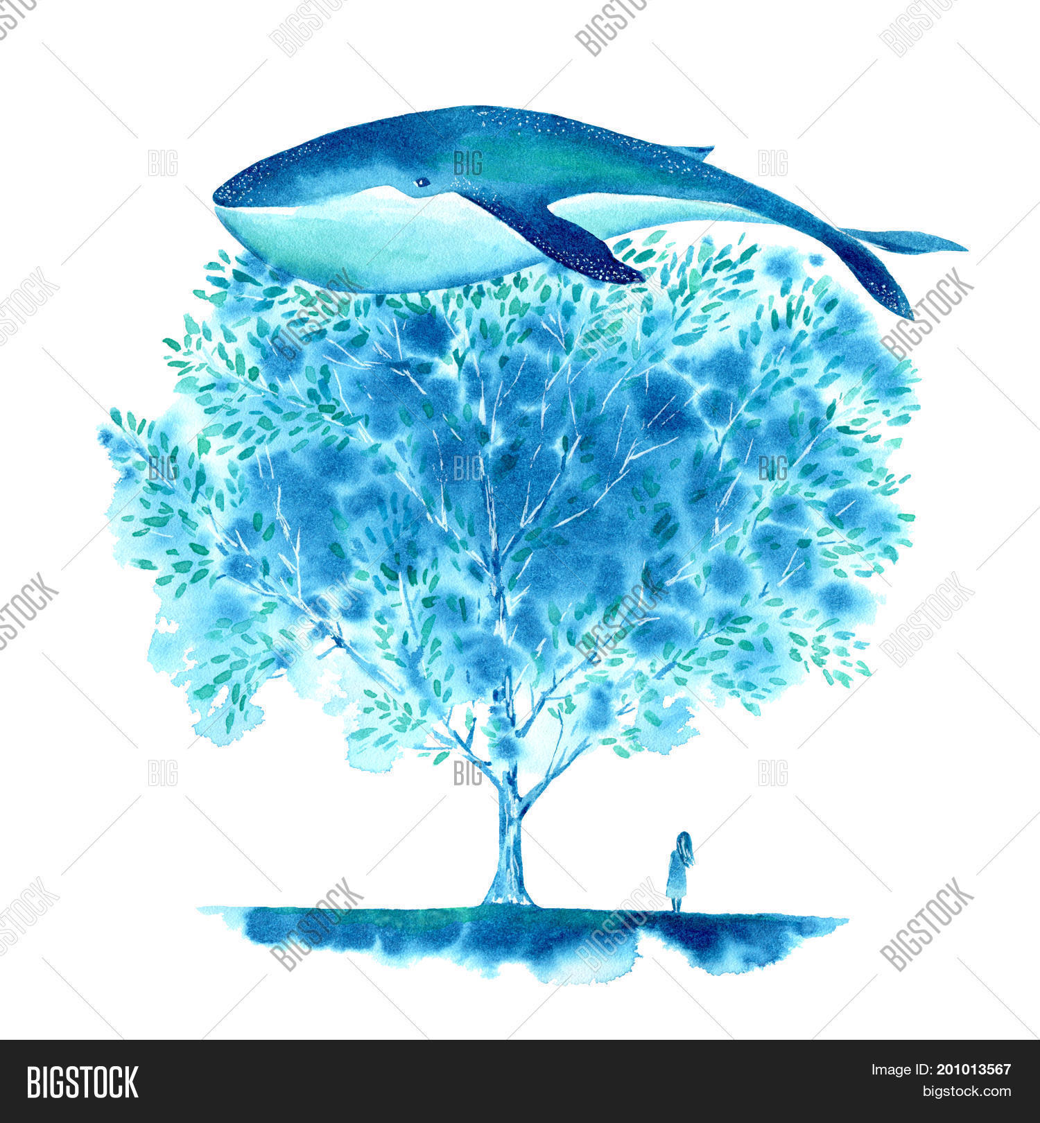 Big Blue Whale, Tree Image & Photo (Free Trial) | Bigstock