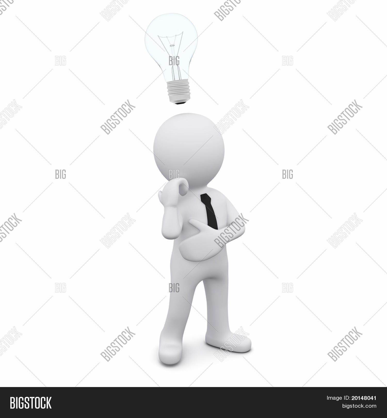 3D Man Light Bulb Image & Photo (Free Trial) | Bigstock