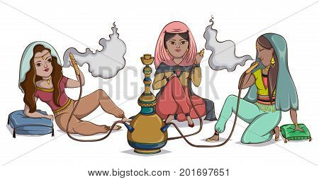 Arab Women Smoke Vector & Photo (Free Trial) | Bigstock