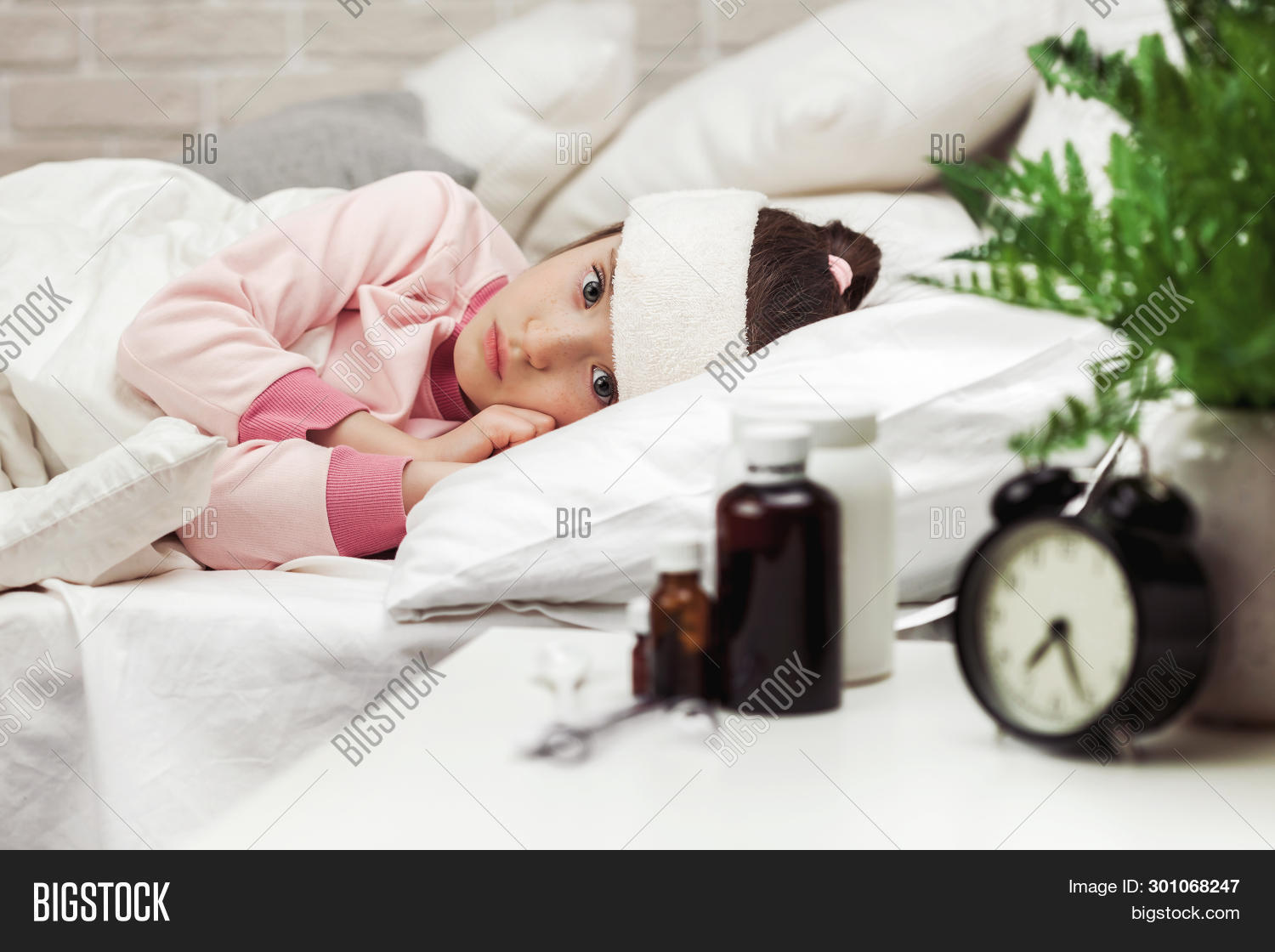 Sick Little Child Girl Image & Photo (Free Trial) | Bigstock