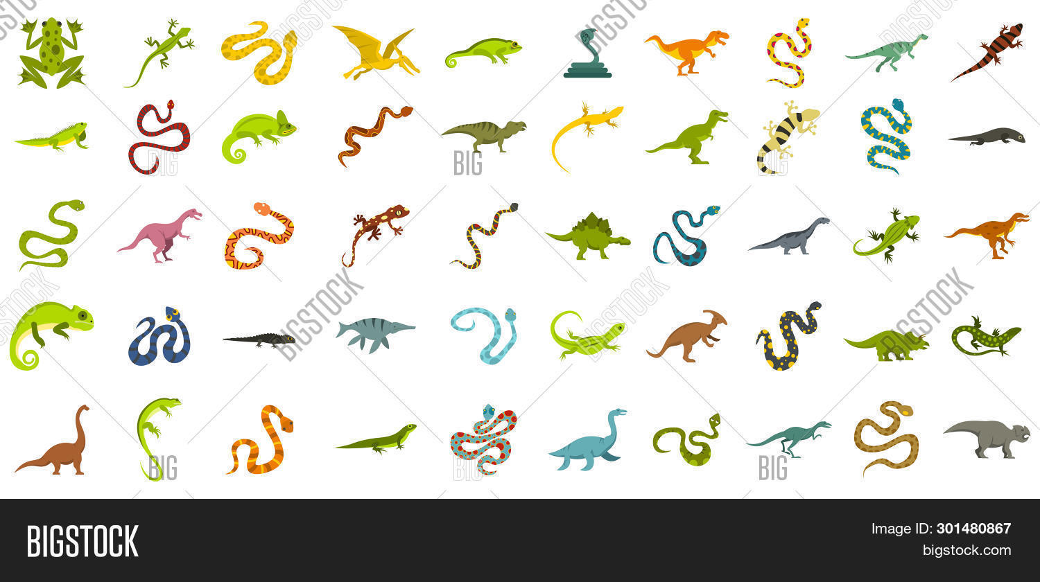 Reptile Icon Set. Flat Image & Photo (Free Trial) | Bigstock